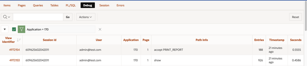 Oracle Apex Debugging Tip 1