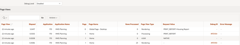 Oracle Apex Debugging Tip 1