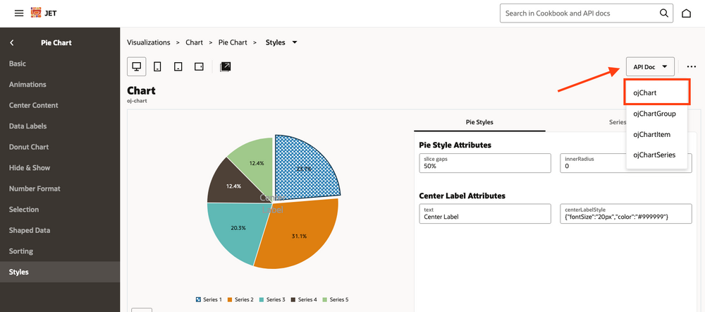 Oracle APEX - Customising Oracle JET charts