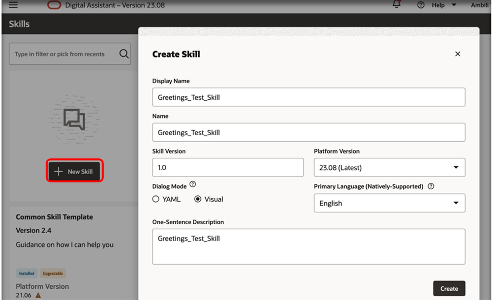 Oracle Digital Assistant: Skill Development Part 1