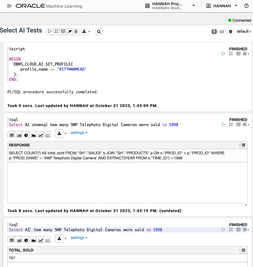 Oracle Autonomous Database Select AI
