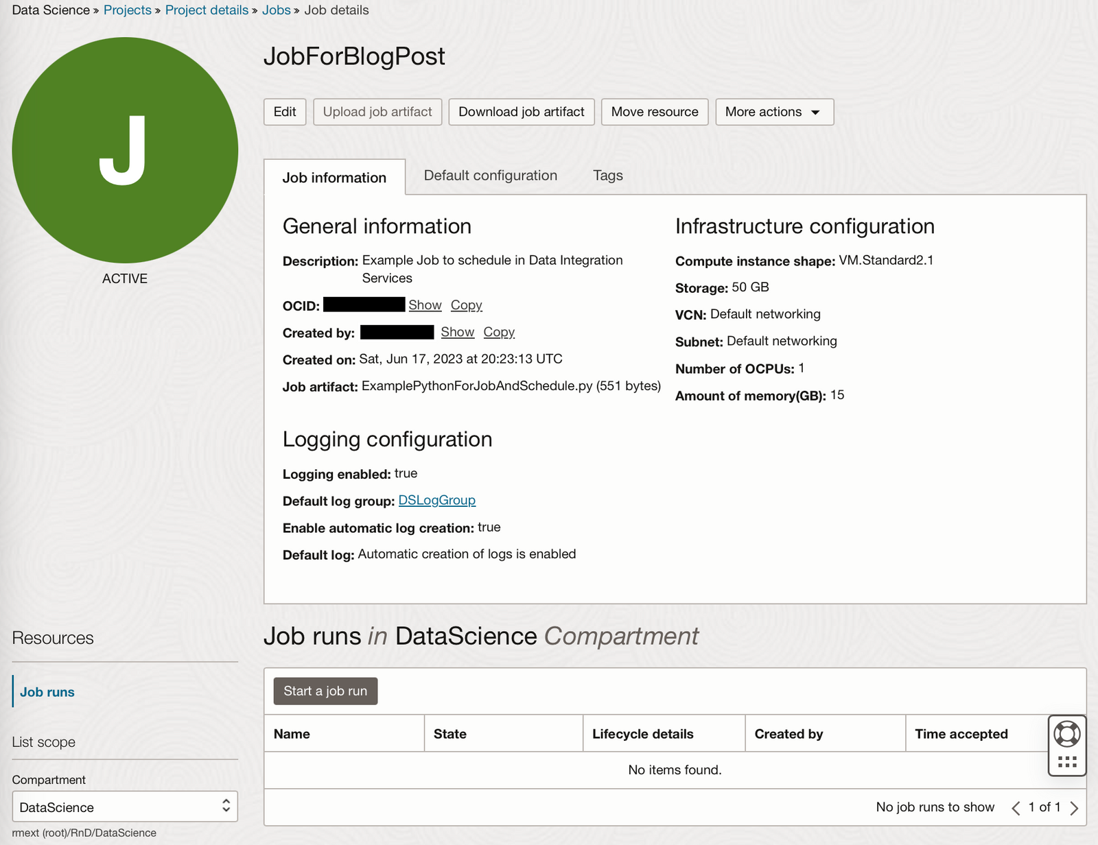 Introduction to Oracle Data Science Service | Part 4