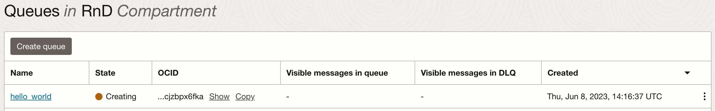 An Initial Introduction to OCI Queue with OCI Python SDK