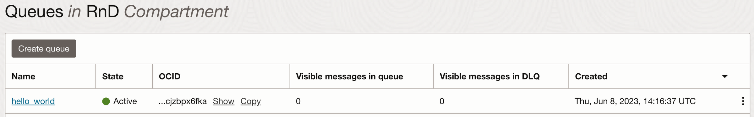 An Initial Introduction to OCI Queue with OCI Python SDK